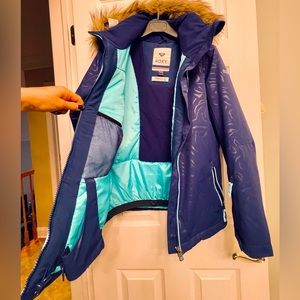 Roxy | Jackets & Coats | Roxy Dryflight Technology K Snow Jacket Pattern Blueteal Youthgrls 14xl ...
